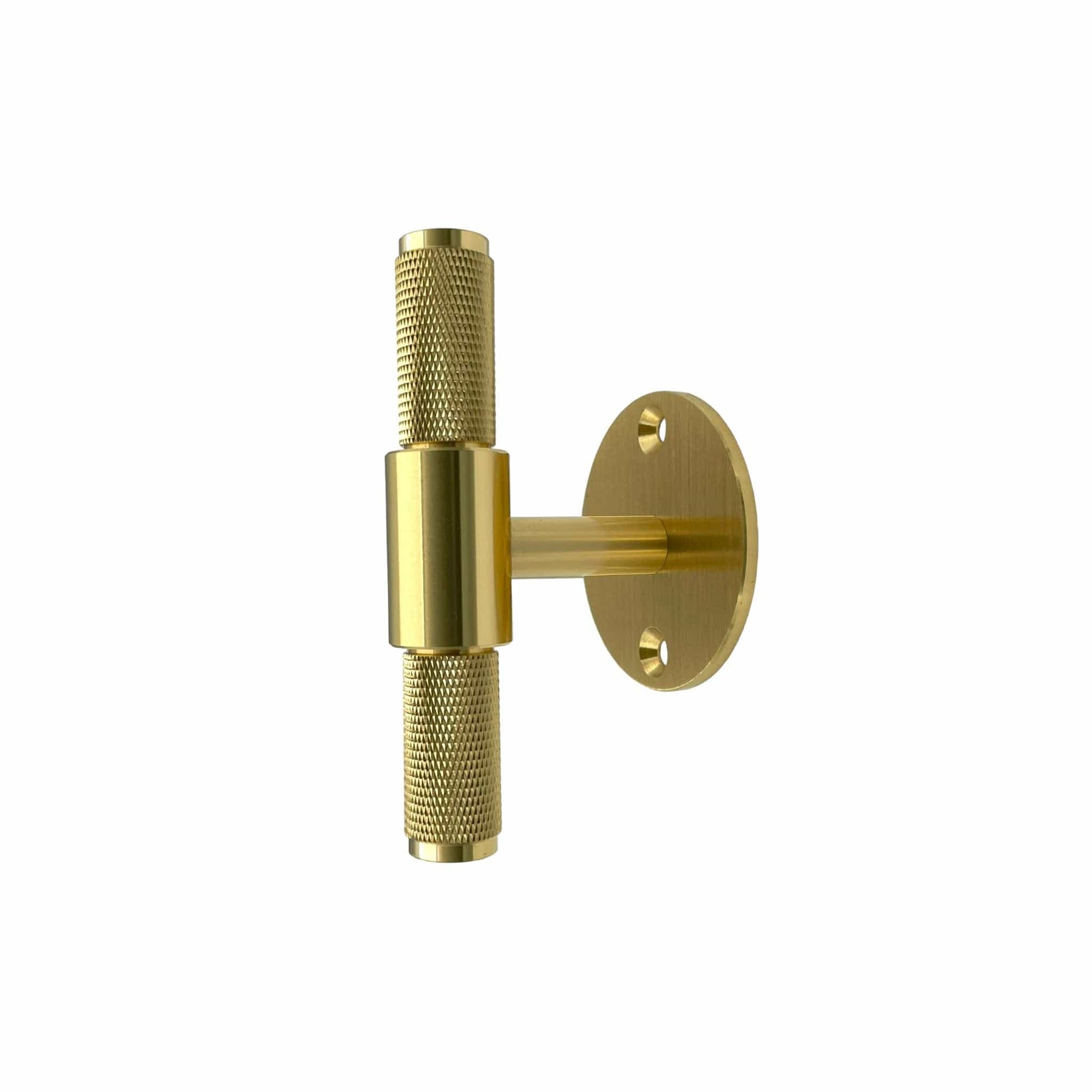 Cross T-Bar Plate | Greb/Knop i Lakeret Messing med bagplade | FINICC