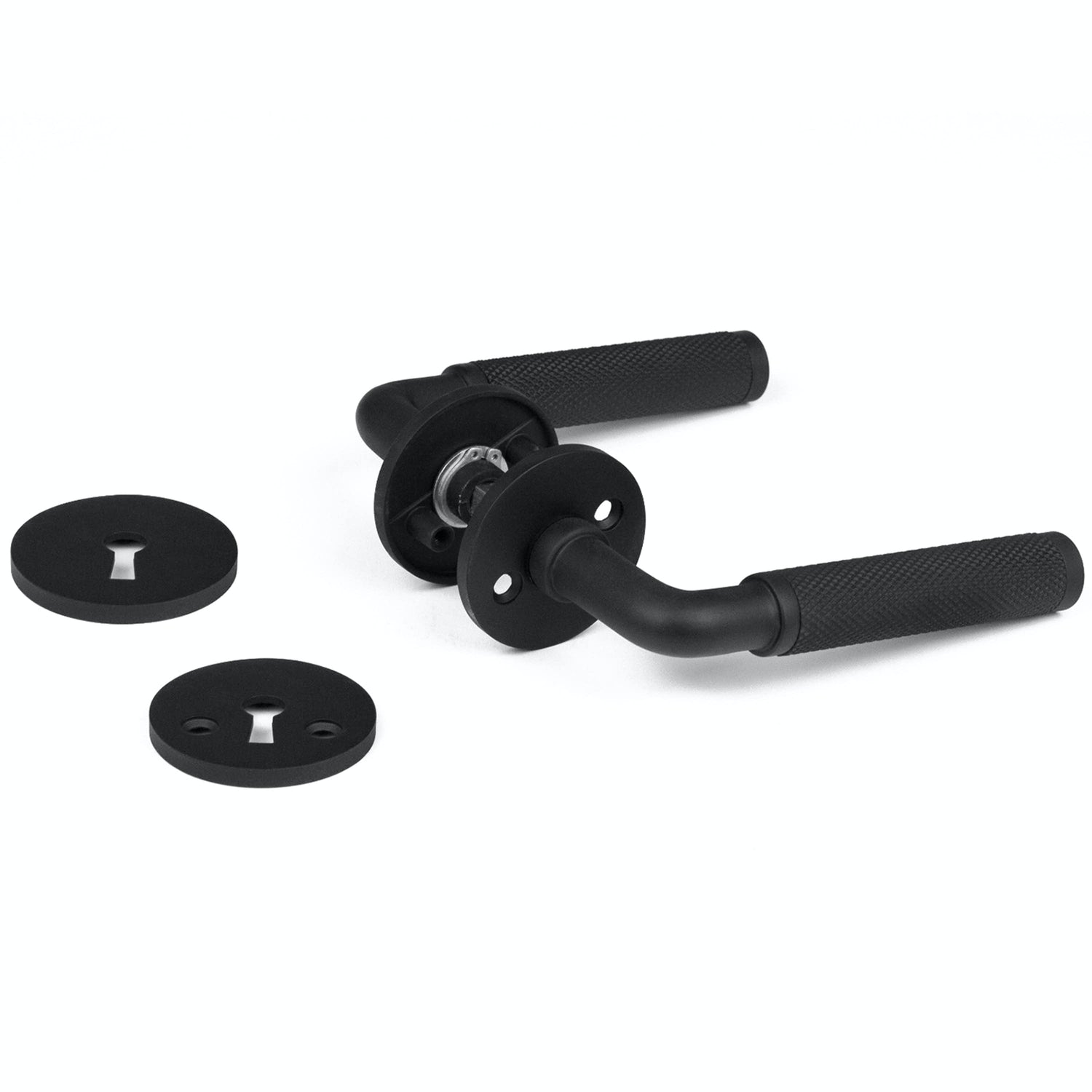 Lexington | Dørhåndtag i Mat Sort inkl nøgleskilte | FINICC